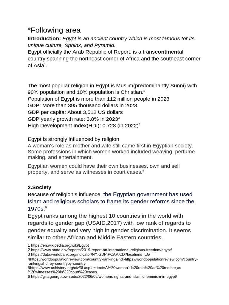 Gender Equality in Egypt | PDF | Egypt | Female Genital Mutilation