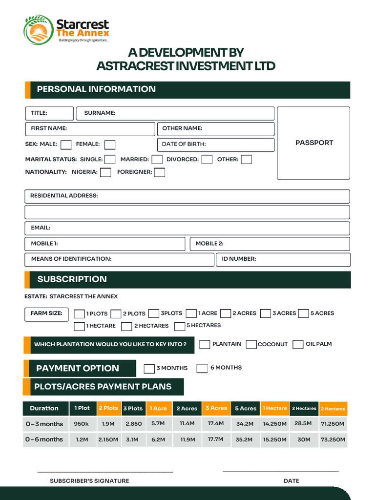 Starcrest The Annex Form and Faq | PDF