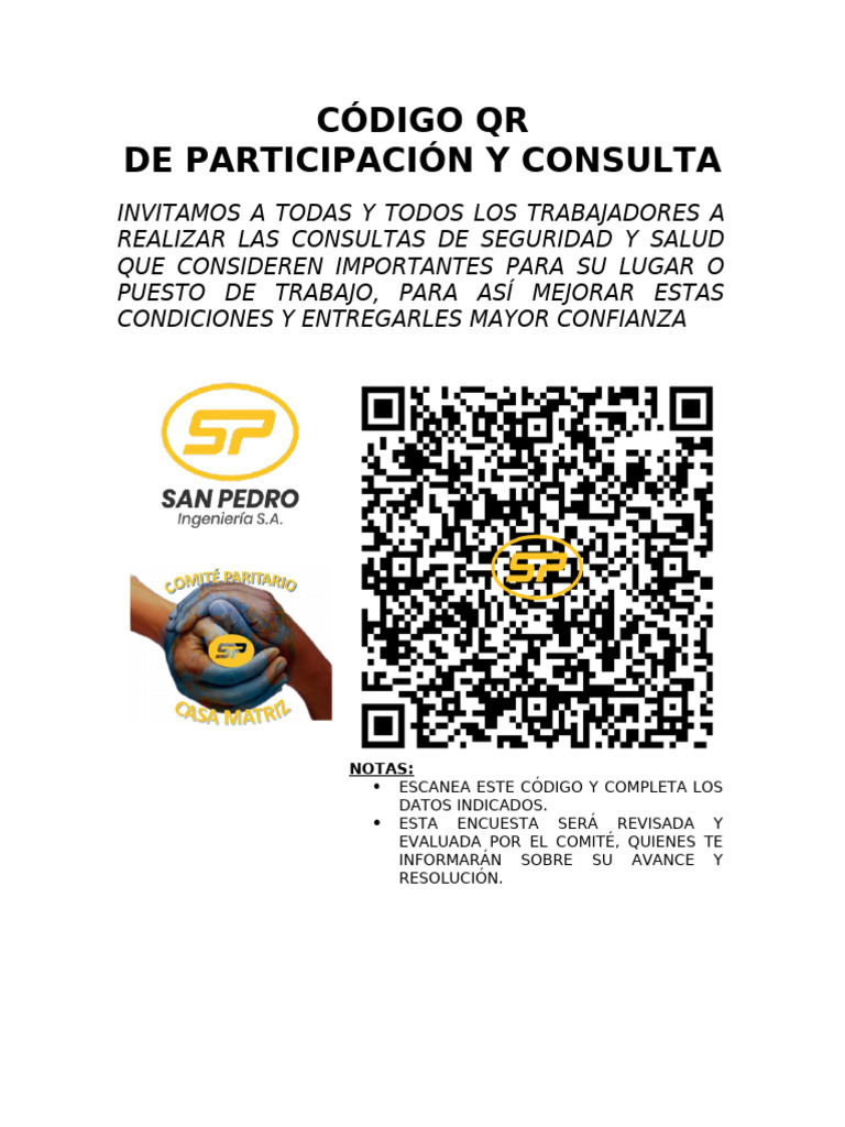 Código Qr - Encuesta Participación y Consulta | PDF