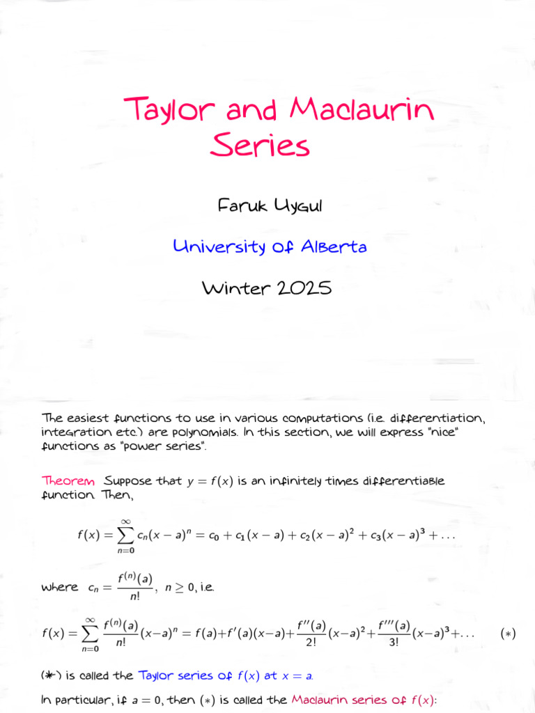 Section 11.10 Taylor and Maclaurin Series | PDF | Analysis ...