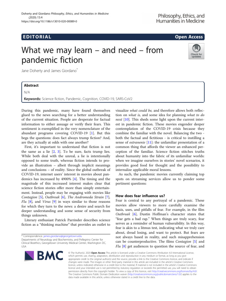 What We May Learn From Pandemic Fiction | PDF | Creative Commons ...