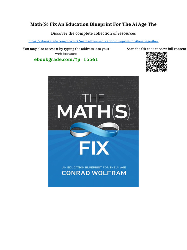 Math(s) Fix An Education Blueprint for the AI Age The full chapters ...