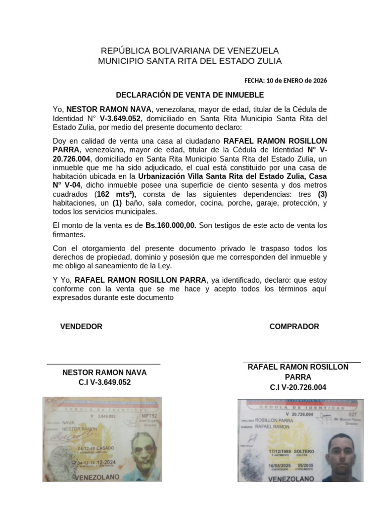 Compra y Venta Rafael Rosillon | PDF