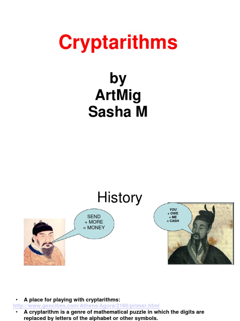 Fun With Cryptarithms | PDF | Computer Architecture | Teaching Mathematics