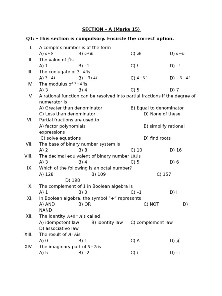 Applied Mathematics Paper DAE Paper B | PDF | Numbers | Mathematical ...