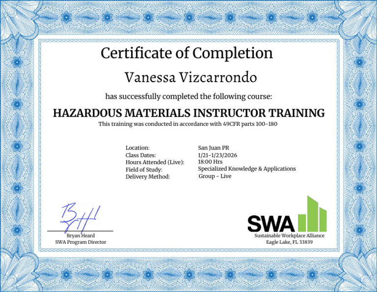 The Sustainable Workplace Alliance Certificate | PDF