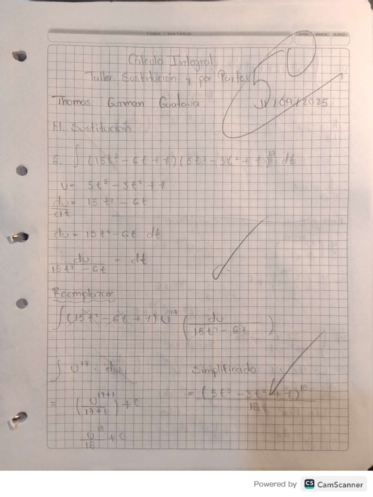 Taller Cálculo Integral Thomas 11092025 | PDF