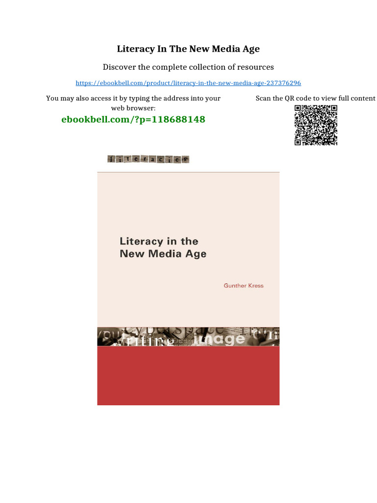 Literacy in the New Media Age available full chapters | PDF