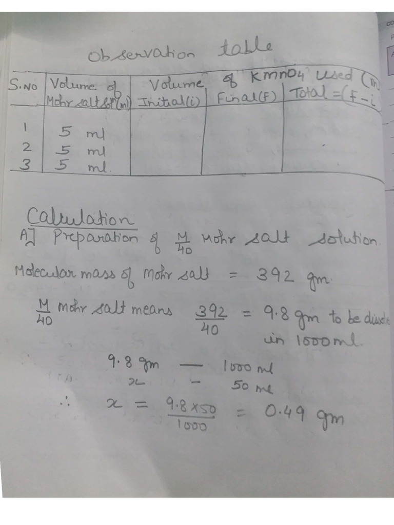 Calculation Titration 12 | PDF