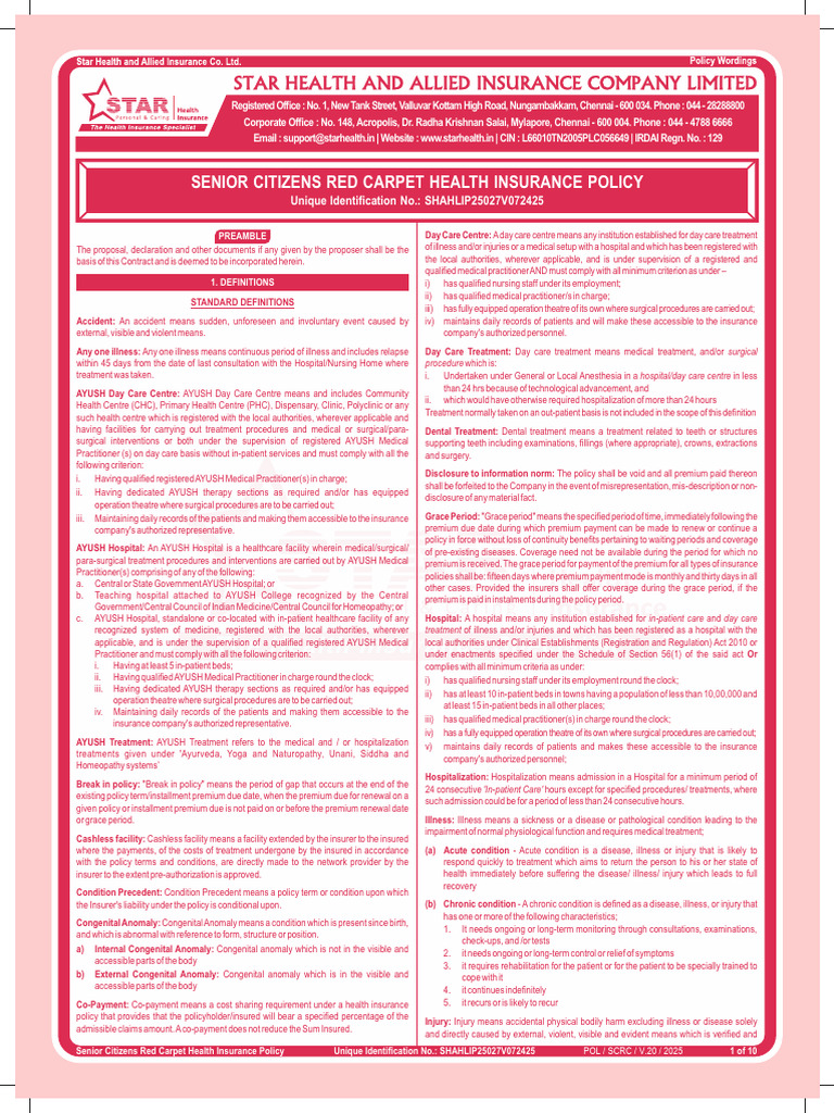 Policy Senior Citizens Red Carpet Policy v 19 293f3b97b4 | PDF ...