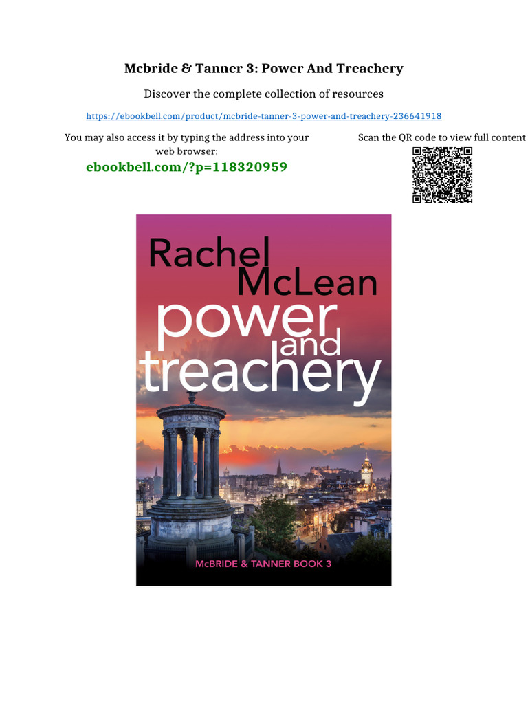 McBride & Tanner 3: Power and Treachery Kindle & PDF Formats | PDF ...