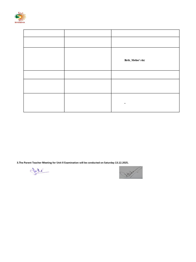 Datesheet of Class-11 (Unit Test-II) 2025-26-1 | PDF