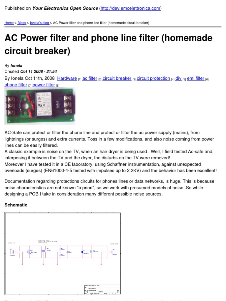 DIY AC and Phone Line Filters Guide | PDF | Physical Quantities ...