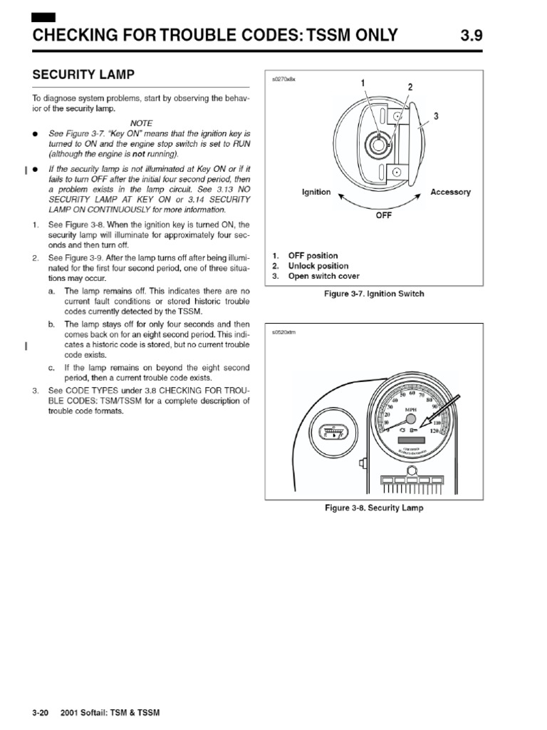 Tssm Checking for Trouble Codes Tssm Only 1hd1bry111y068292 _ 2001 ...
