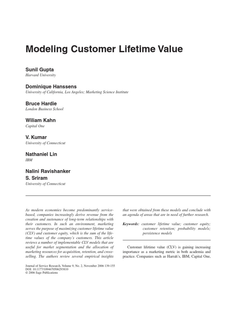 Modeling Customer Lifetime Value | PDF | Career & Growth