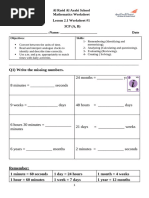 Time Reasoning Questions Worksheet | PDF