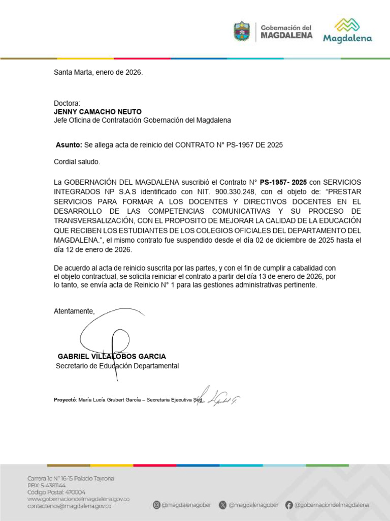 Jenny Camacho Neuto:, Con El Objeto De: " | PDF