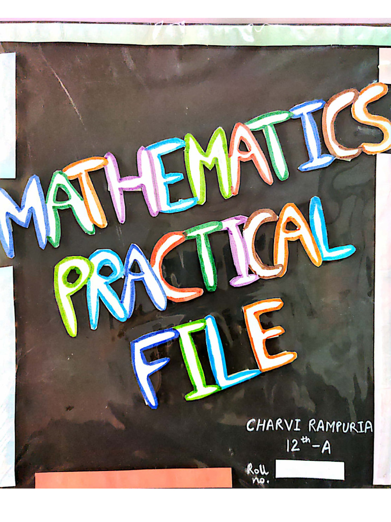 Xii Maths Activity File (by a Student Charvi) | PDF