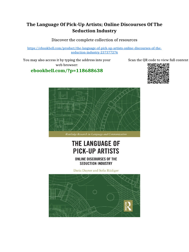 The Language of Pick-Up Artists; Online Discourses of the Seduction ...