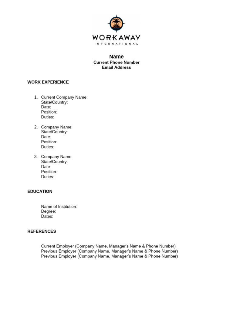 Resume+Template.usa.2011 | PDF
