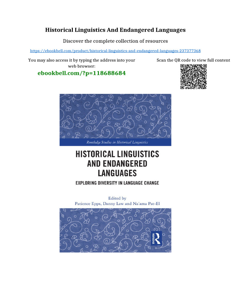 Historical Linguistics and Endangered Languages updated 2025 | PDF ...