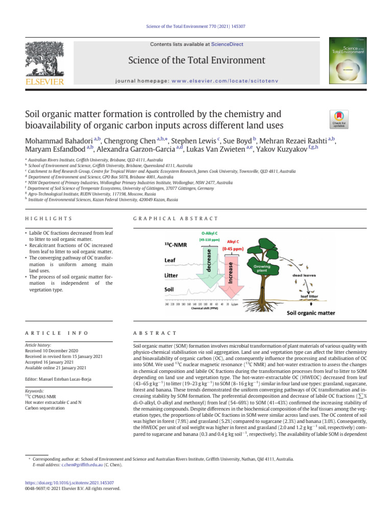 Soil organic matter formation is controlled by the chemistry and ...