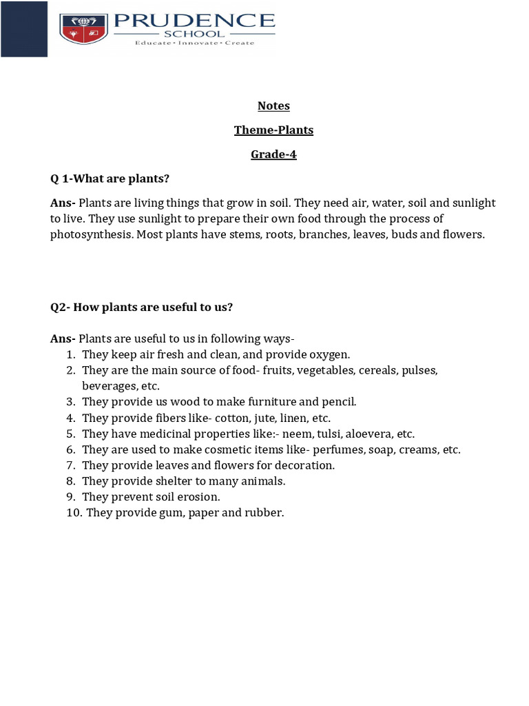 Notes-Parts of A Plant | PDF