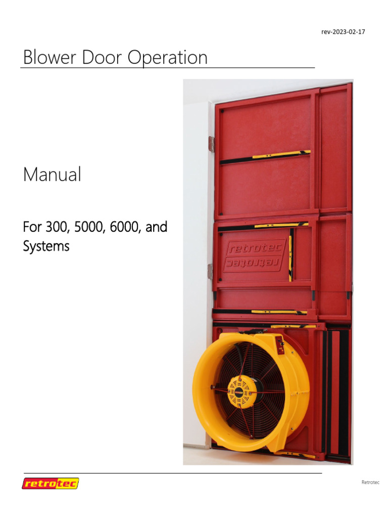 Manual- Blower Door Operation-300 5000 6000 | PDF | Door