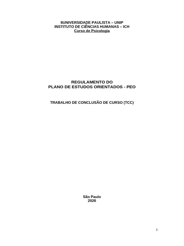 REGULAMENTO DO PLANO DE ESTUDOS ORIENTADOS - PEO - 2026 - Revisto ...
