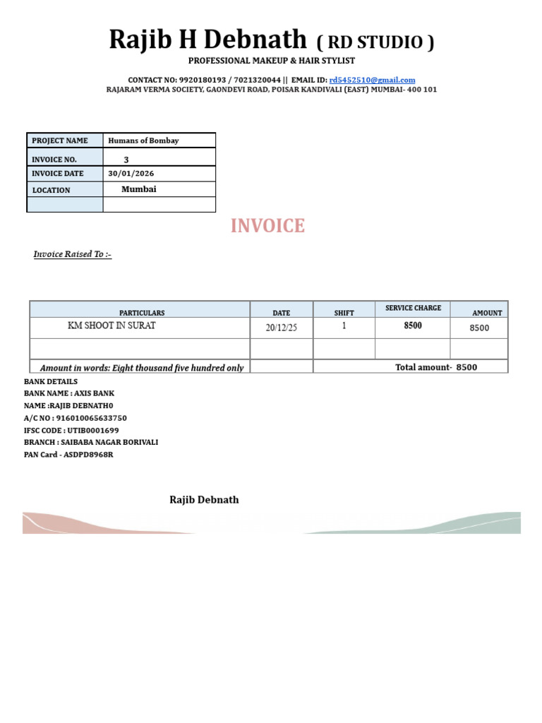 Surat Make Up Invoice | PDF