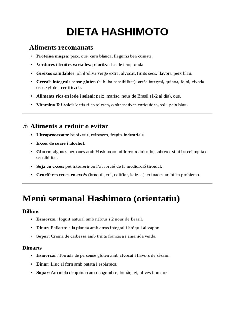 Dieta Hashimoto | PDF