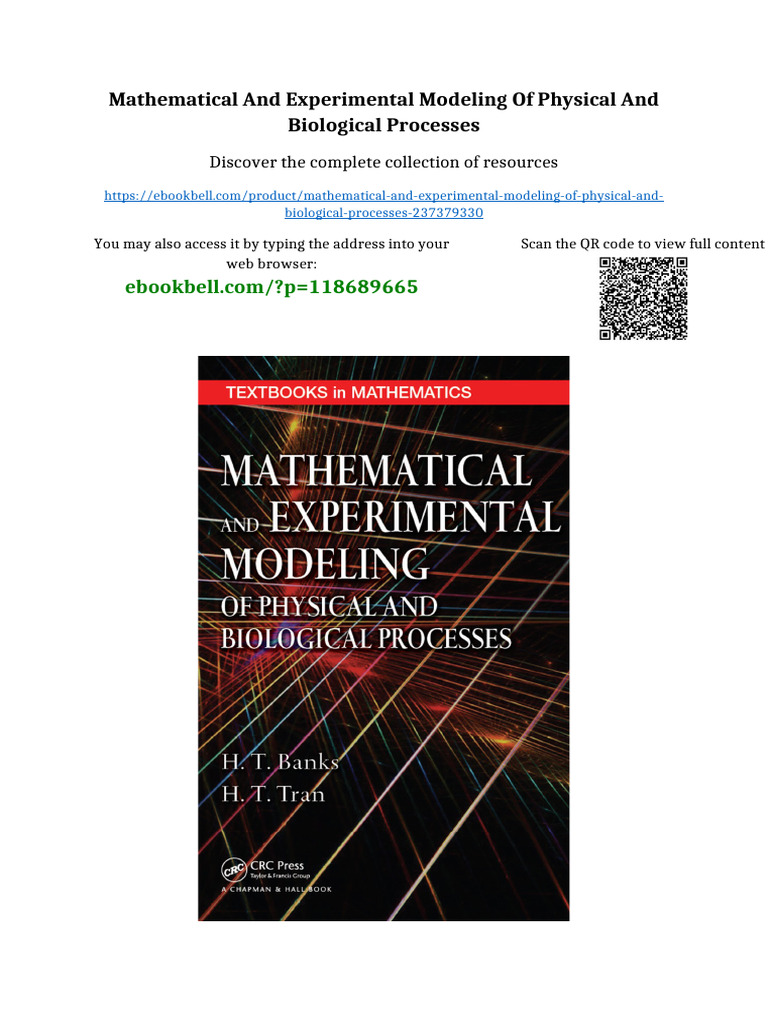 Mathematical and Experimental Modeling of Physical and Biological ...