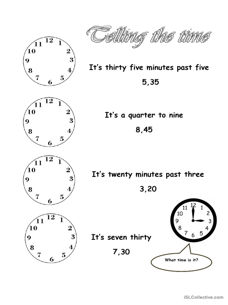 Telling The Time | PDF
