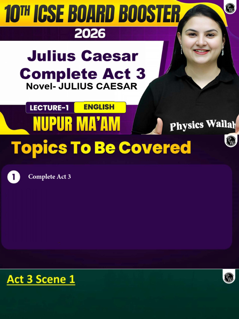 Novel - Julius Caesar 01 Class Notes | PDF