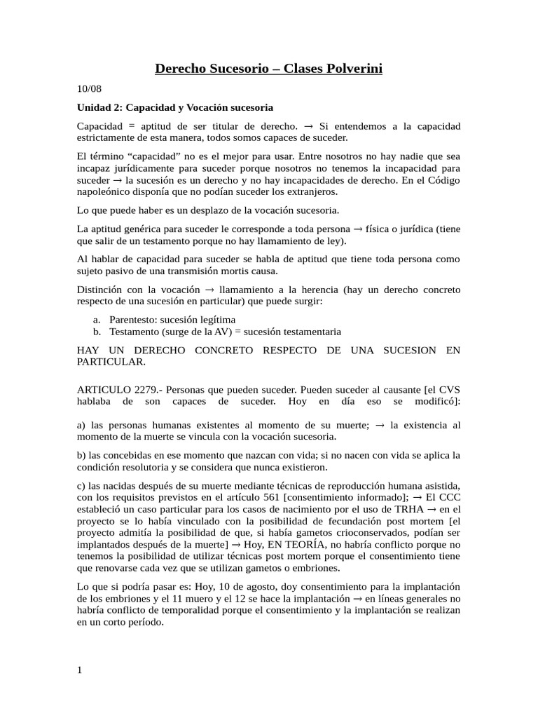 Derecho Sucesorio - Polverini | PDF