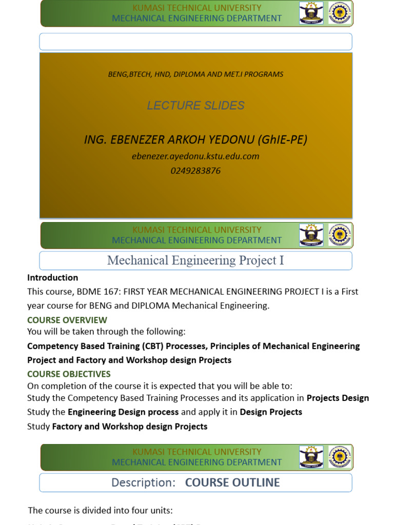 1.0 Mech. Eng. Project (Autosaved) | PDF | Engineering | Evaluation