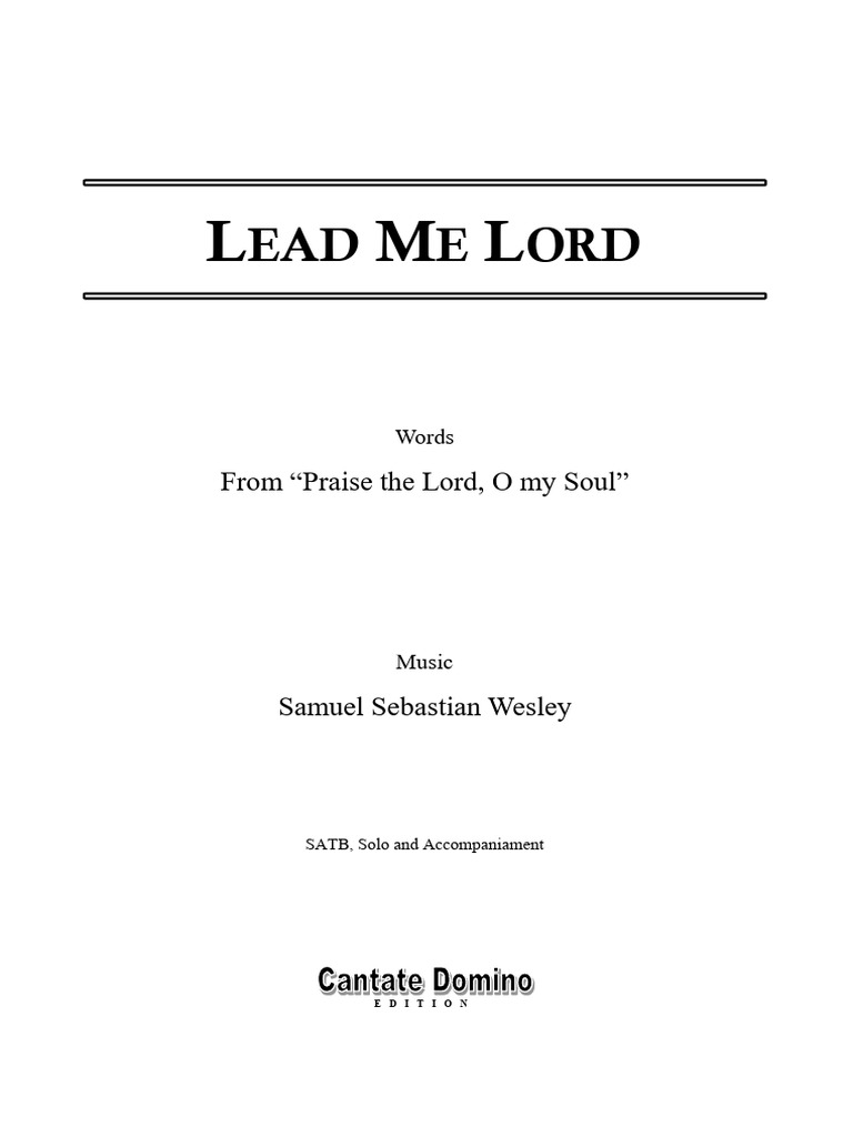 Lead me Lord Wesley | PDF