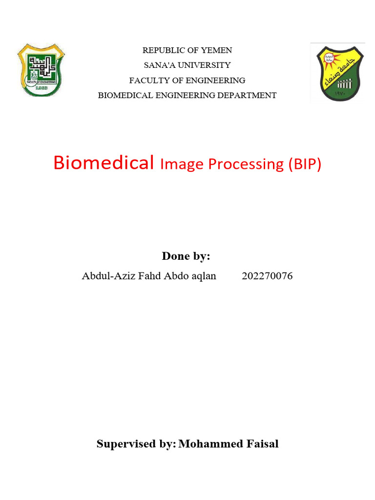Biomedical Image Prosessing Homework | PDF