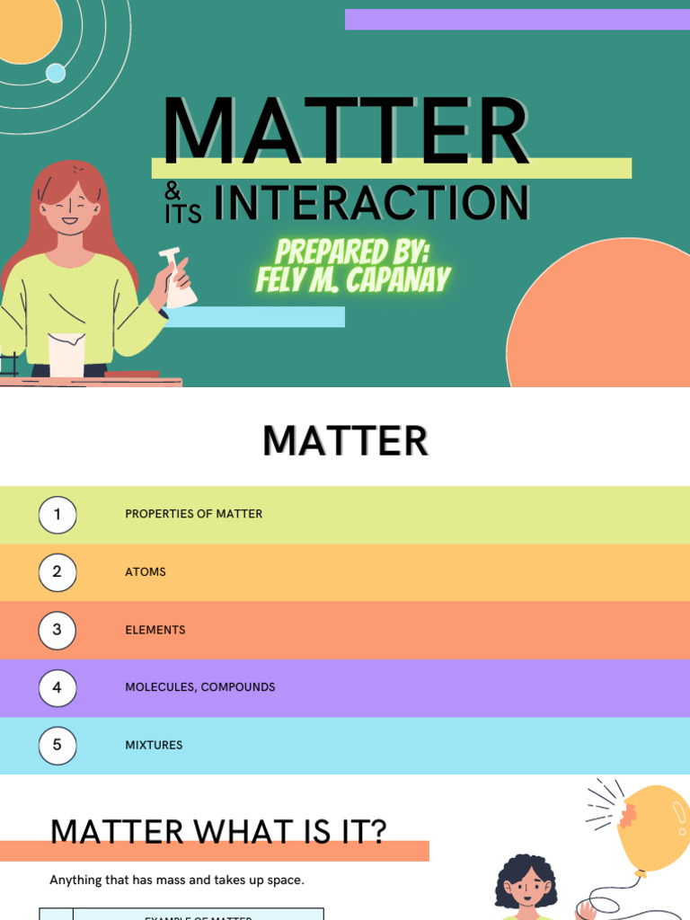 Matter and Its Interactions Teacher Presentation Colorful Lined Style 2 ...
