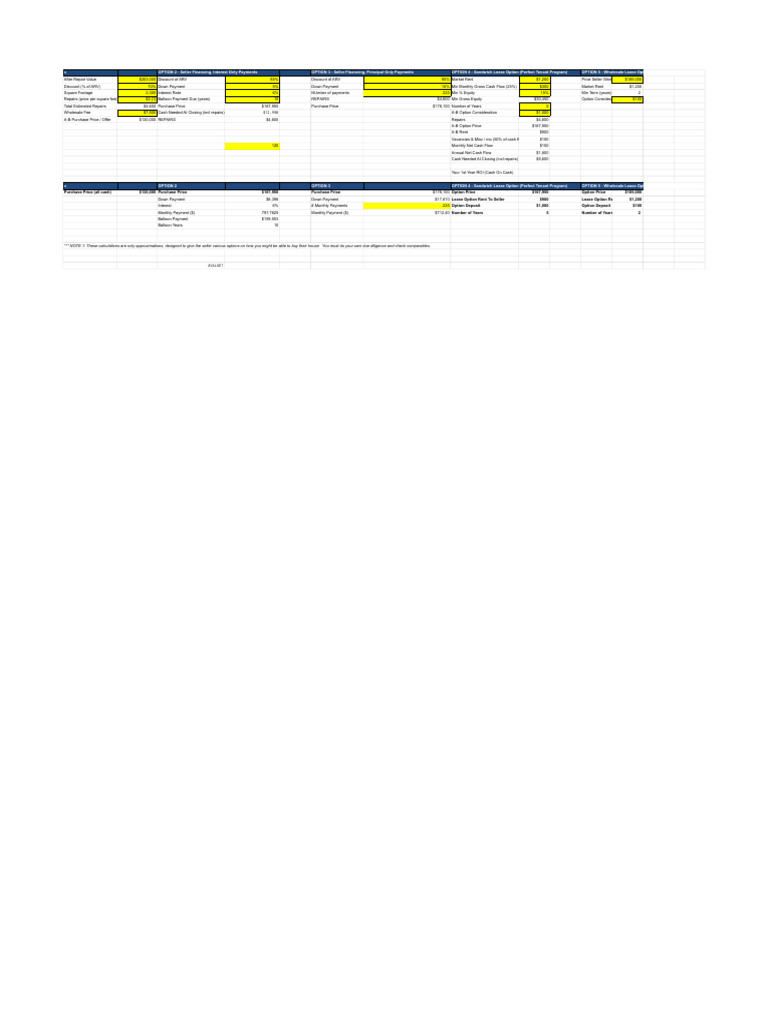 5 Option Calculator | PDF | Discounting | Lease