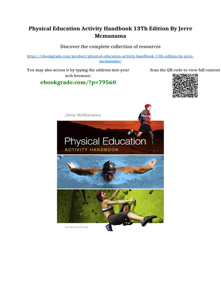 Physical Education Activity Handbook 13th Edition by Jerre McManama ...