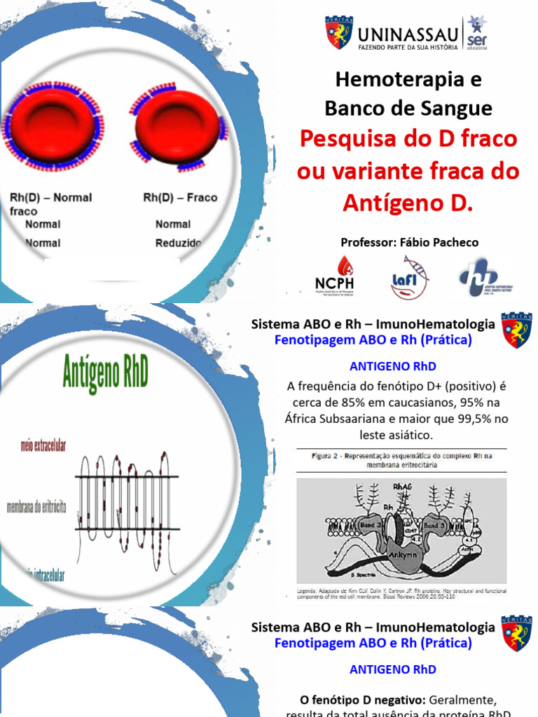 Pesquisa Do D Fraco Ou Variante Frasca Do Antigeno D 2 | PDF | Biologia ...