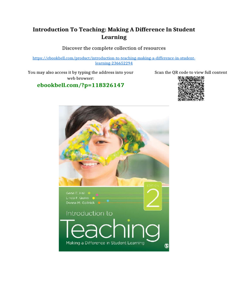 Introduction To Teaching: Making A Difference in Student Learning ...