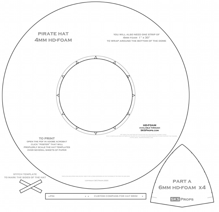 Pirate+Hat+Template+ +SKS+Props | PDF