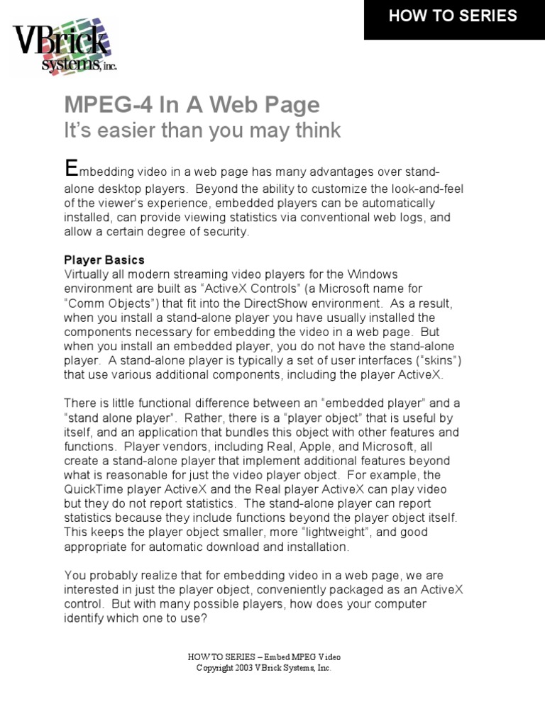 How To Embed Video | PDF | Streaming Media | Web Browser