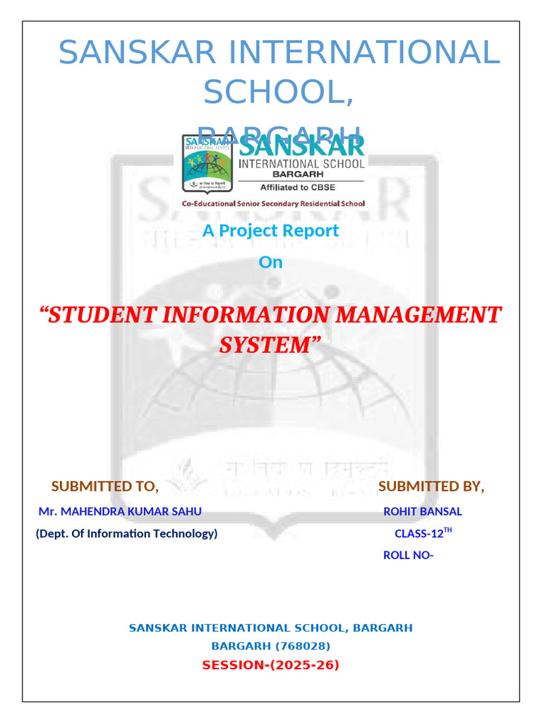 Project Front Page | PDF