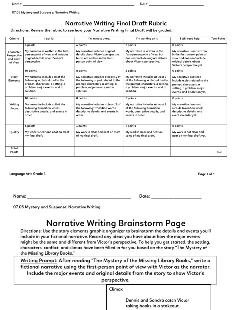 Ela g4!07!05!01!02 Narrative Writing Packet | PDF | Narrative | Narration