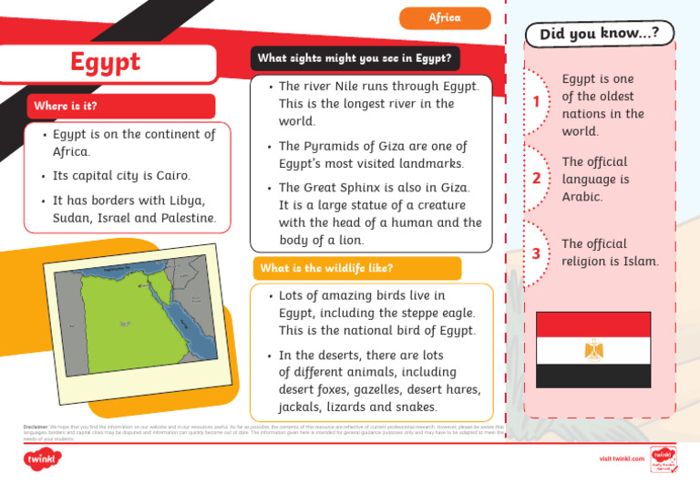 Egypt fact file | PDF | Egypt