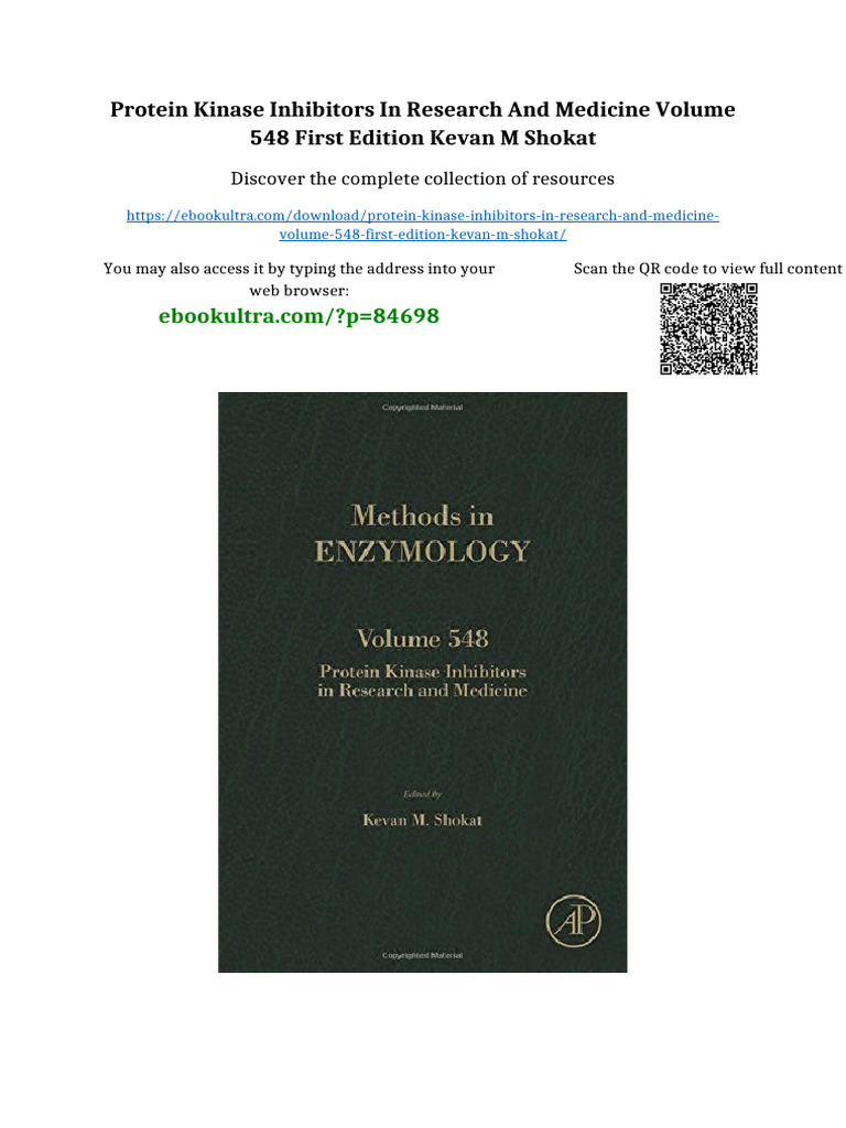Protein kinase inhibitors in research and medicine Volume 548 First ...