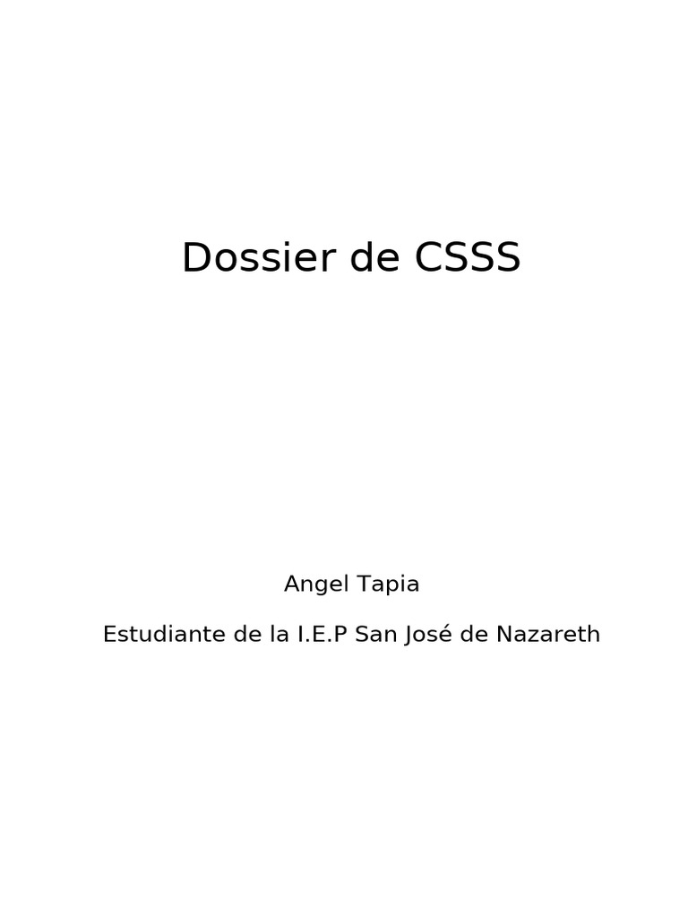 Dossier de CSSS | PDF